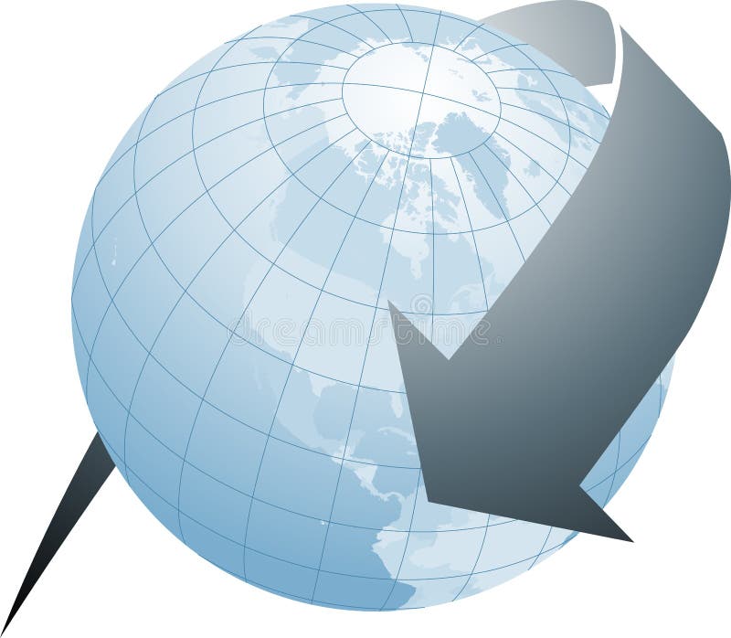 Arrow Going Around Globe Stock Illustrations – 16 Arrow Going Around ...