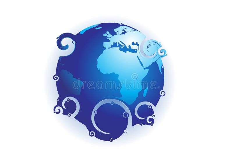 Swirl globe stock vector. Illustration of cartography - 10134771
