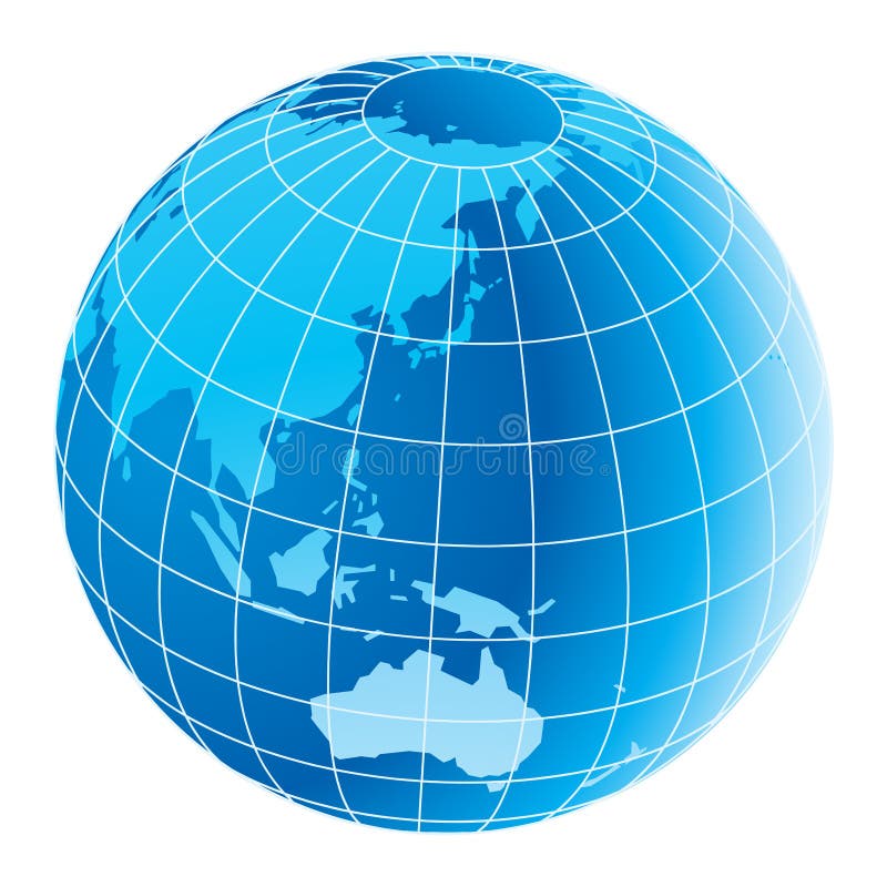 Globe with Grid Overlay stock vector. Illustration of continent - 9526173