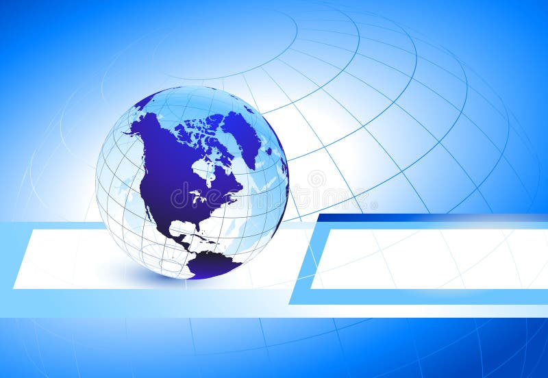 Globe on Abstract Business Background Stock Illustration - Illustration ...