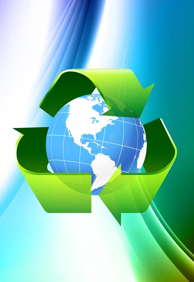 Recycle Globe on Abstract Background Stock Illustration - Illustration ...