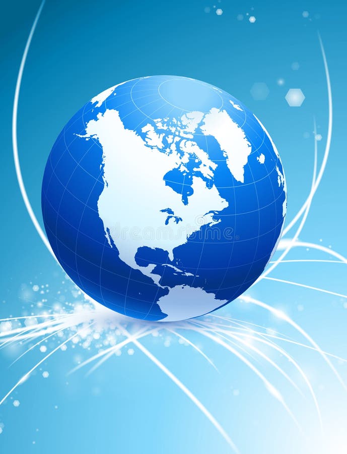 Globe on Abstract Light Background Stock Illustration - Illustration of ...