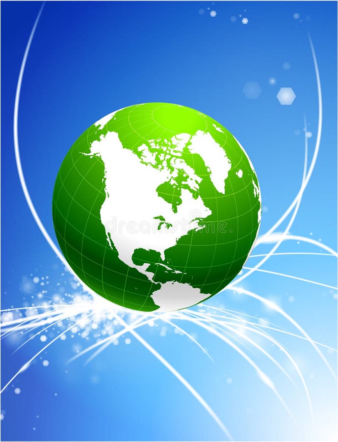 Globe on Light Line Background Stock Illustration - Illustration of ...