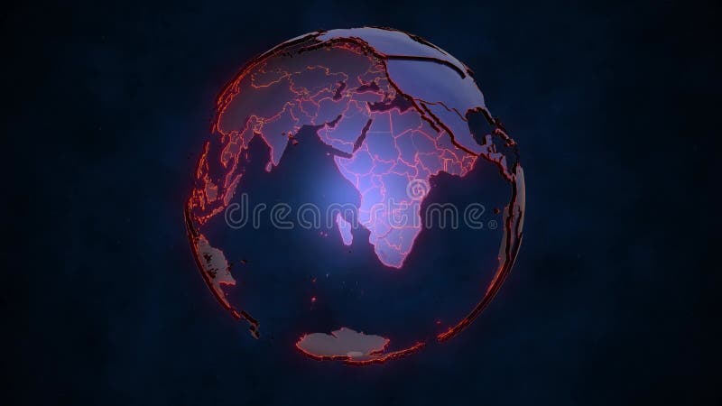 3D Globe Animation and Earth, Rendering, Background, Loop, 4k Stock ...