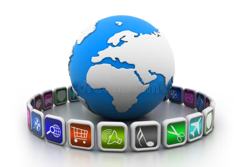 App icons 3d Globe stock vector. Illustration of application - 56363741