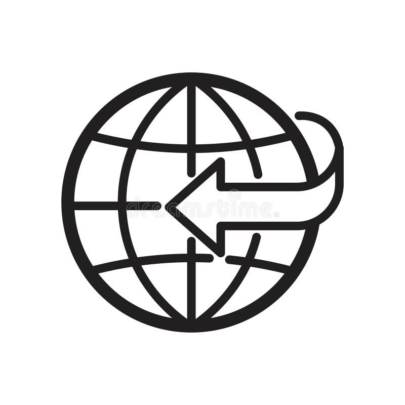 Globe with Arrow Concept Icon. Vector Illustration Decorative Design ...