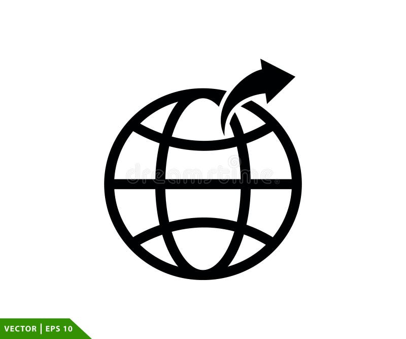 Globe Arrow Icon Vector Logo Template Stock Vector - Illustration of ...