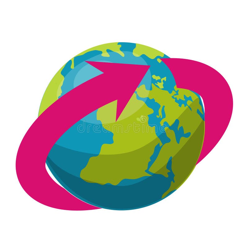 Globe and Arrow. Vector Illustration. Stock Vector - Illustration of ...