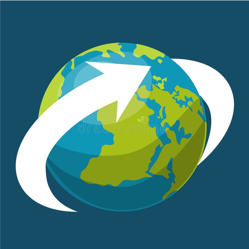 Globe and Arrow. Vector Illustration. Stock Vector - Illustration of ...