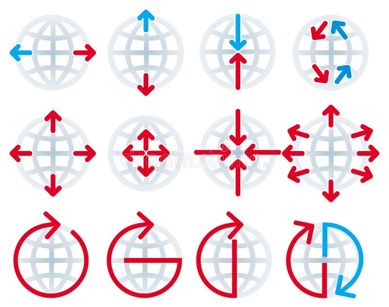 Globe with arrows stock vector. Illustration of design - 15567019