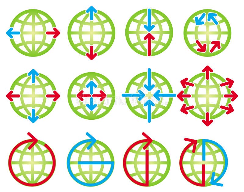 Globe with arrows stock vector. Illustration of business - 15567033