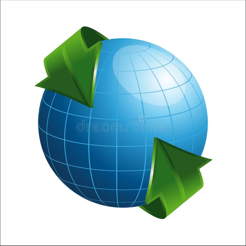 Globe with Arrows Vector Icon Stock Vector - Illustration of work ...