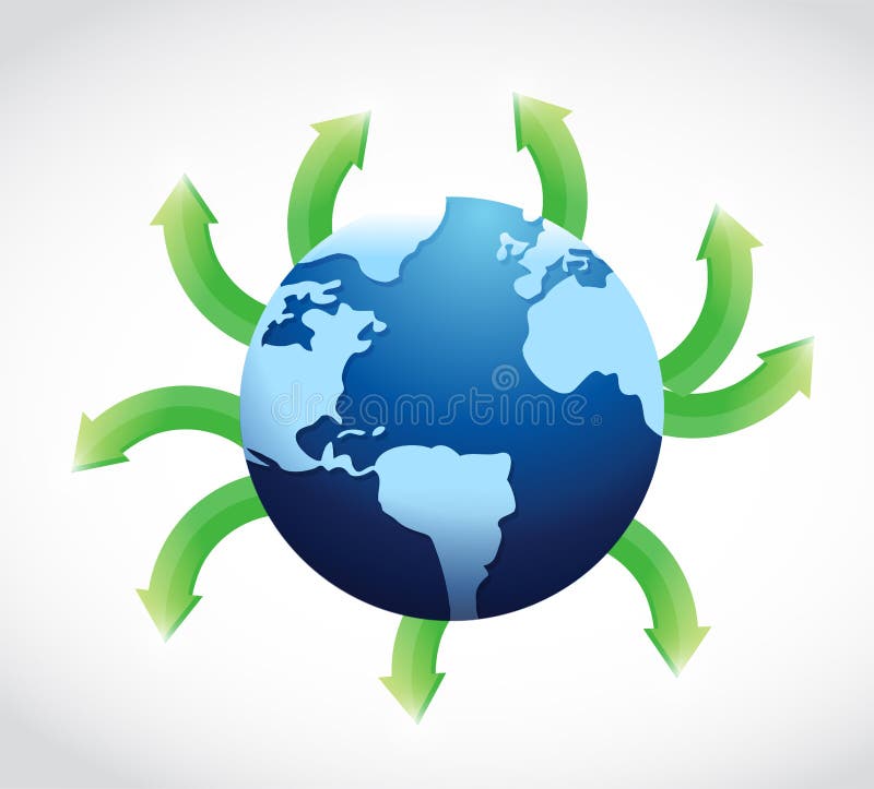 Globe and Arrows Around Illustration Design Stock Illustration ...