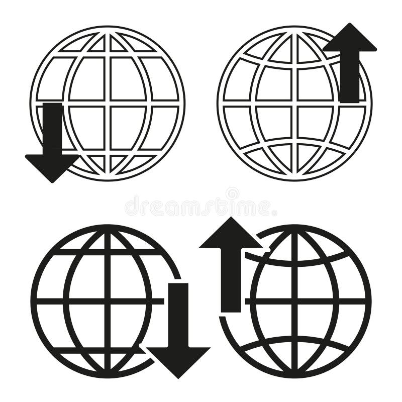 Globe with Arrows. Global Exchange Concept. Import and Export Symbols ...