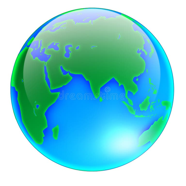 Globe Asia -no shadow stock illustration. Illustration of glass - 1839798