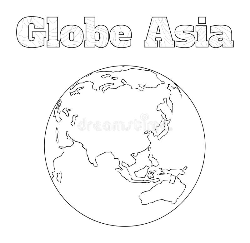 Globe Asia view stock vector. Illustration of geography - 71602558