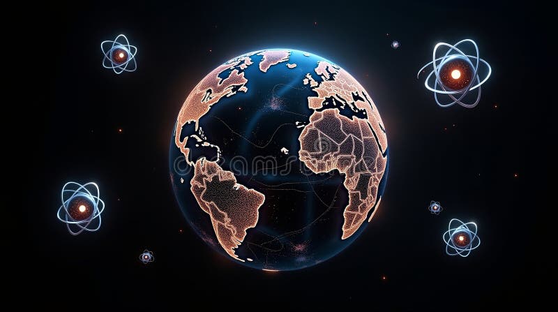 Globe Atom Model Science Technology Future Earth Research Innovation ...