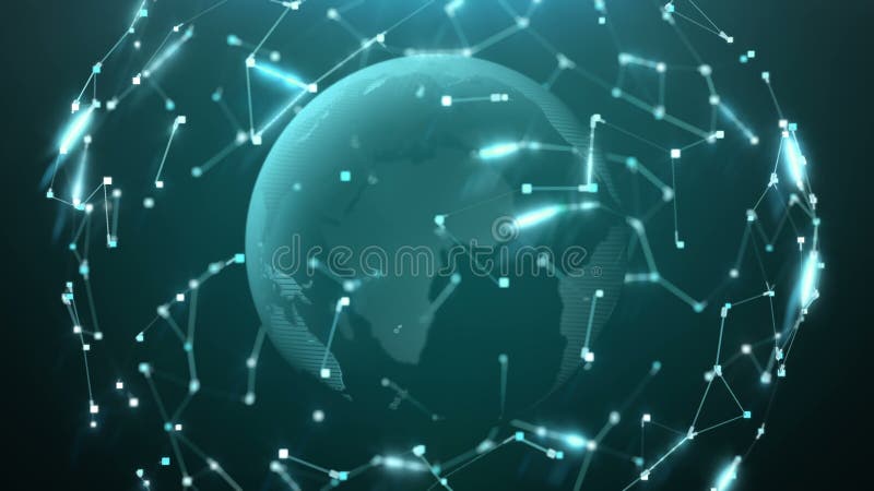 Digital World Map Animation Stock Footage - Video of globalization ...