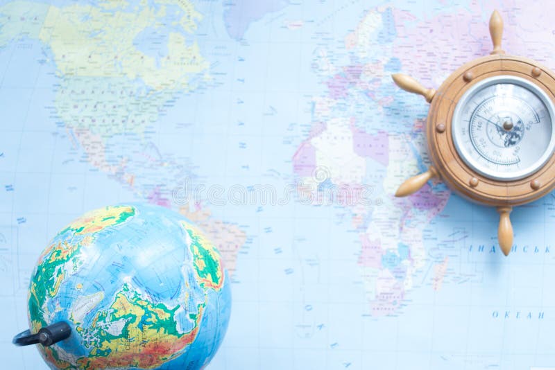 Globe on the Background of the World Map Stock Image - Image of earth ...