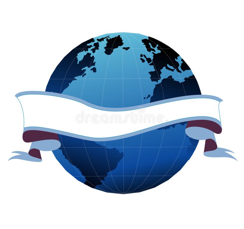 Banner with Globe Behind it Stock Vector - Illustration of world, blank ...