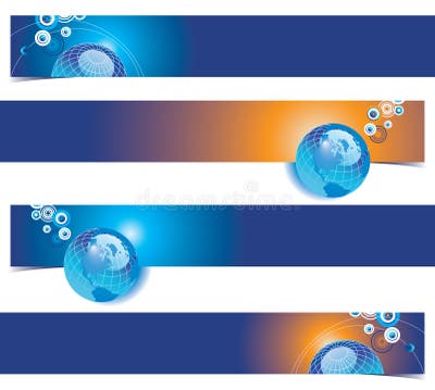 Globe banners set stock vector. Illustration of backgrounds - 6002385