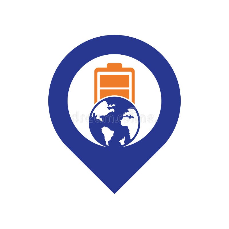 Globe Battery Map Pin Shape Concept Logo Icon Design. Stock Vector ... Globe Battery Map Pin Shape Concept Logo Icon Design. Stock Vector ...