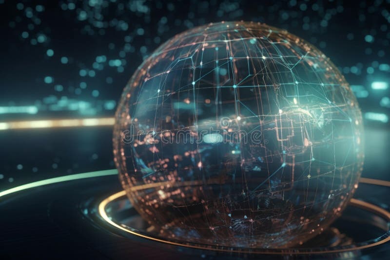 Globe Big Data Technology Background with Internet Network ...