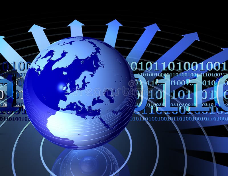 Binary code and globe stock illustration. Illustration of digital - 6002489