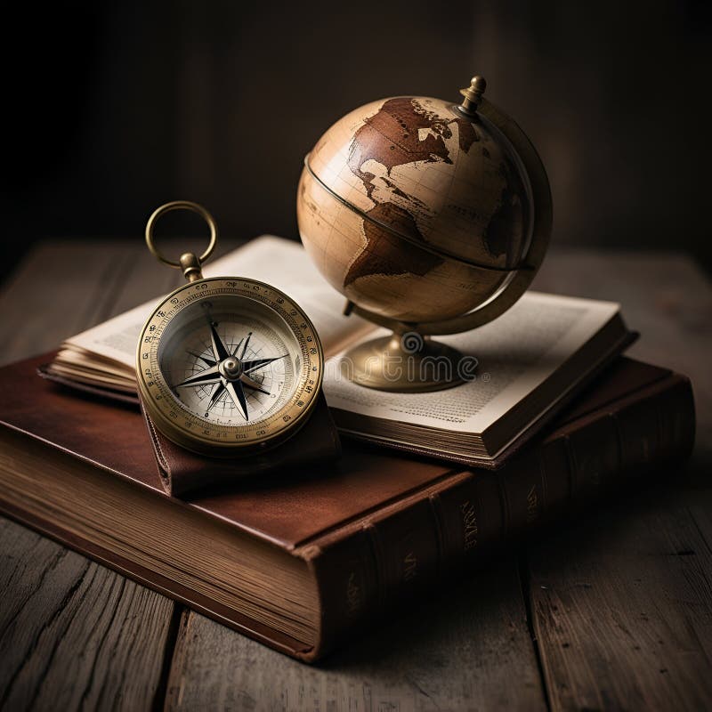 Book with Compass, Education Concept Stock Illustration - Illustration ...