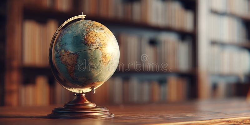 Globe Books Exploring Worlds of Knowledge Stock Illustration ...