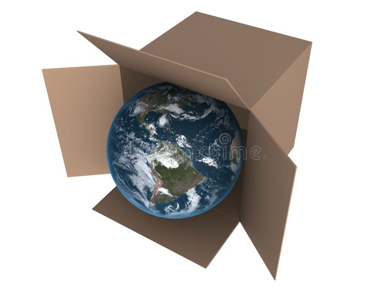Globe in a box stock illustration. Illustration of digits - 1306017