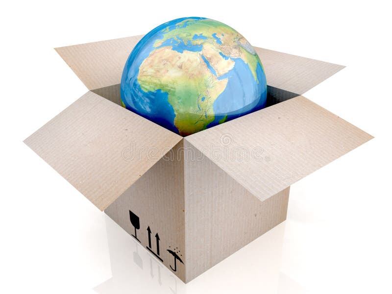 Globe and box. stock illustration. Illustration of globe - 40094565