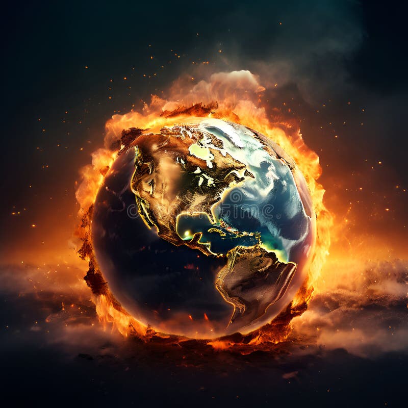 Globe Burning, Earth Burning, Burning Earth in Fire, Climate Change and ...