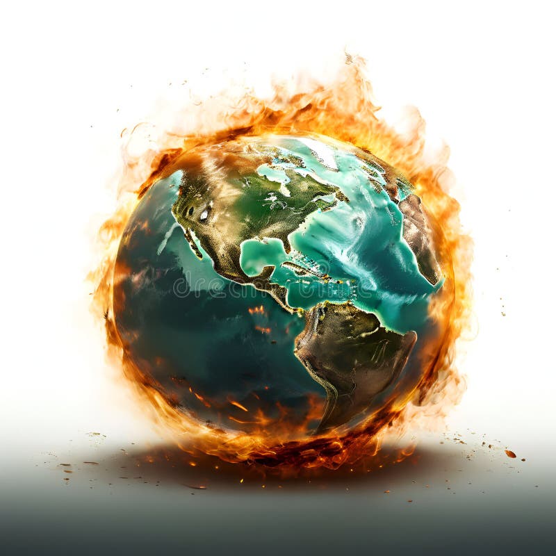 Globe Burning, Earth Burning, Global Warming Problem Concept, Social ...
