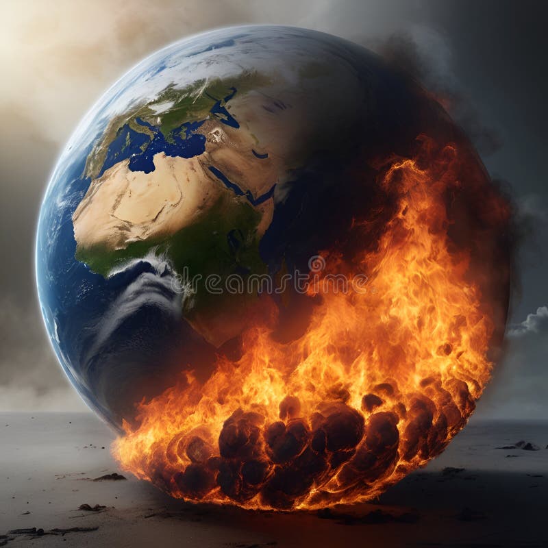 Globe Burning, Earth Burning, Global Warming Problem Concept, Social ...
