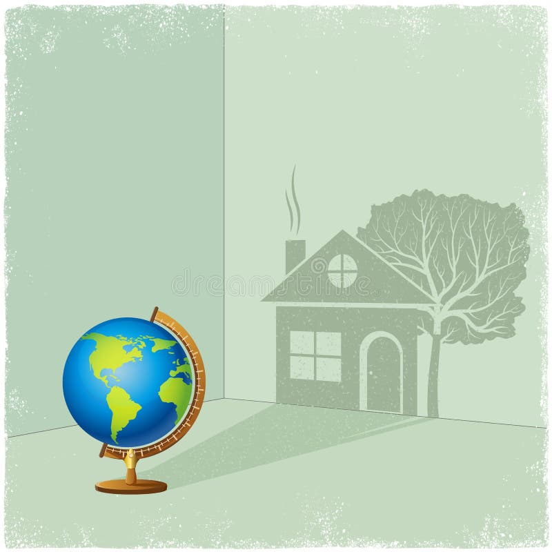 Globe house stock vector. Illustration of earth, globe - 18041972