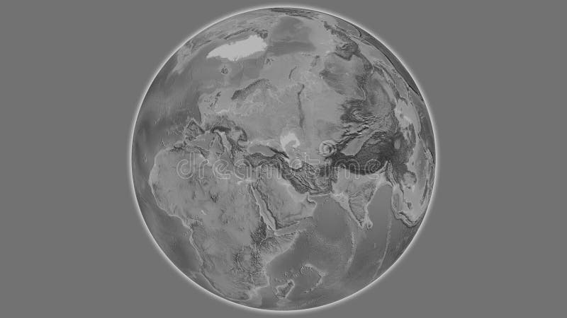 Globe Centered on Armenia. Grayscale Map Stock Illustration ...