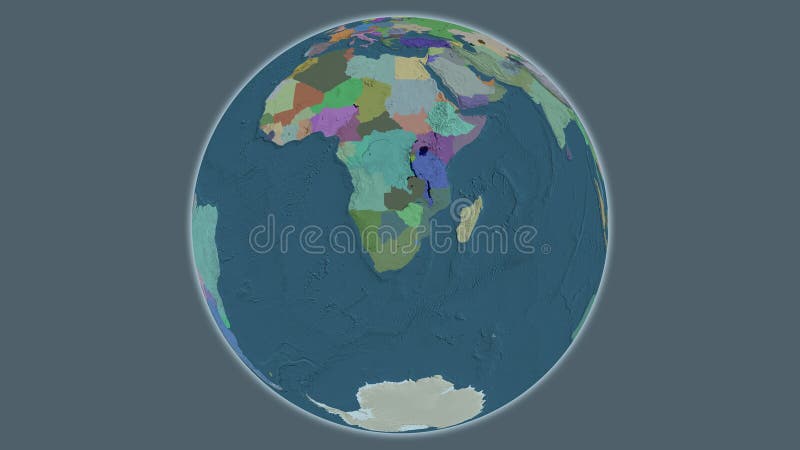 Globe Centered on Botswana. Administrative Map Stock Illustration ... Globe Centered on Botswana. Administrative Map Stock Illustration ...