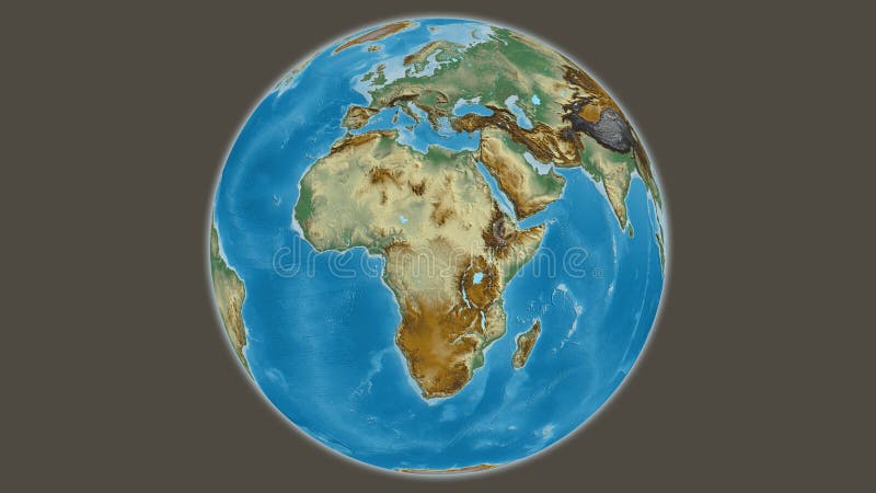 Globe Centered on Central African Republic. Relief Map Stock ...