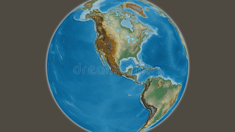 Globe Centered on Mexico. Relief Map Stock Illustration - Illustration ...