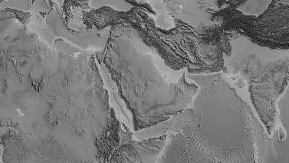 Globe Centered on Saudi Arabia. Grayscale Map Stock Illustration ...