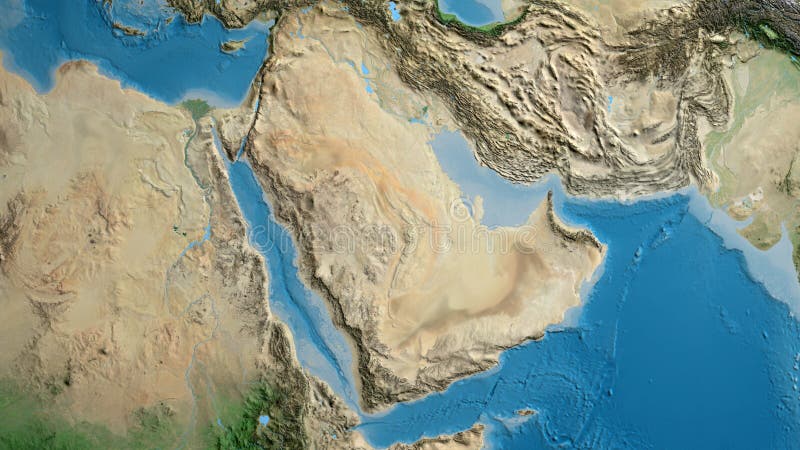 Globe Centered on Saudi Arabia Neighborhood. Satellite Map Stock ...
