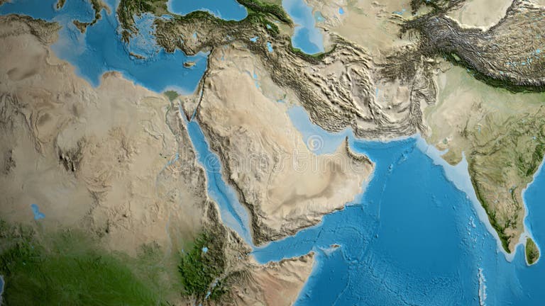 Globe Centered on Saudi Arabia. Satellite Map Stock Illustration ...