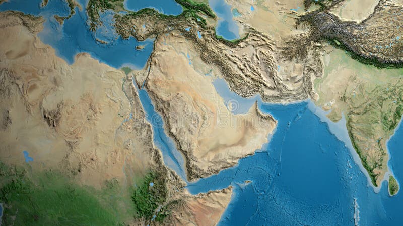 Globe Centered on Saudi Arabia. Satellite Map Stock Illustration ...