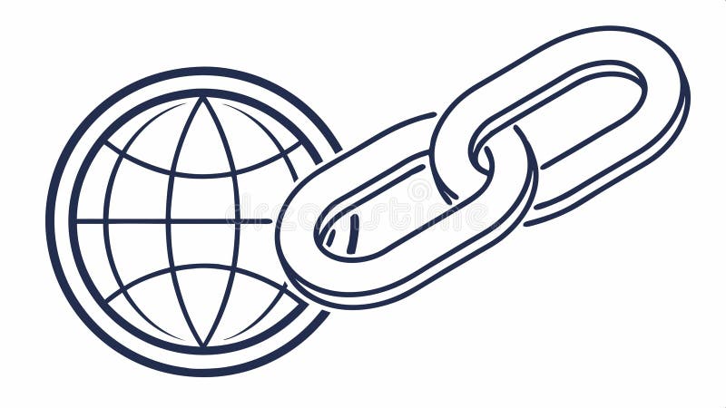 Globe with Chain Link, Global Connection and Network Symbol Vector ...