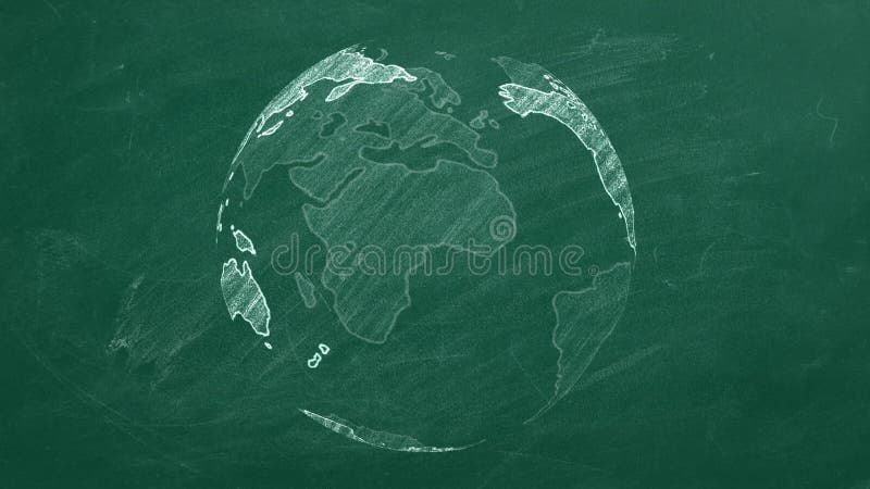Globe on chalckboard stock video. Video of australia - 175530961