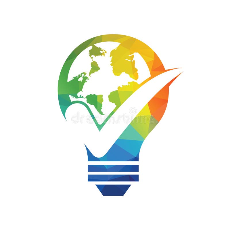 Globe Check Vector Logo Design. Stock Vector - Illustration of ...