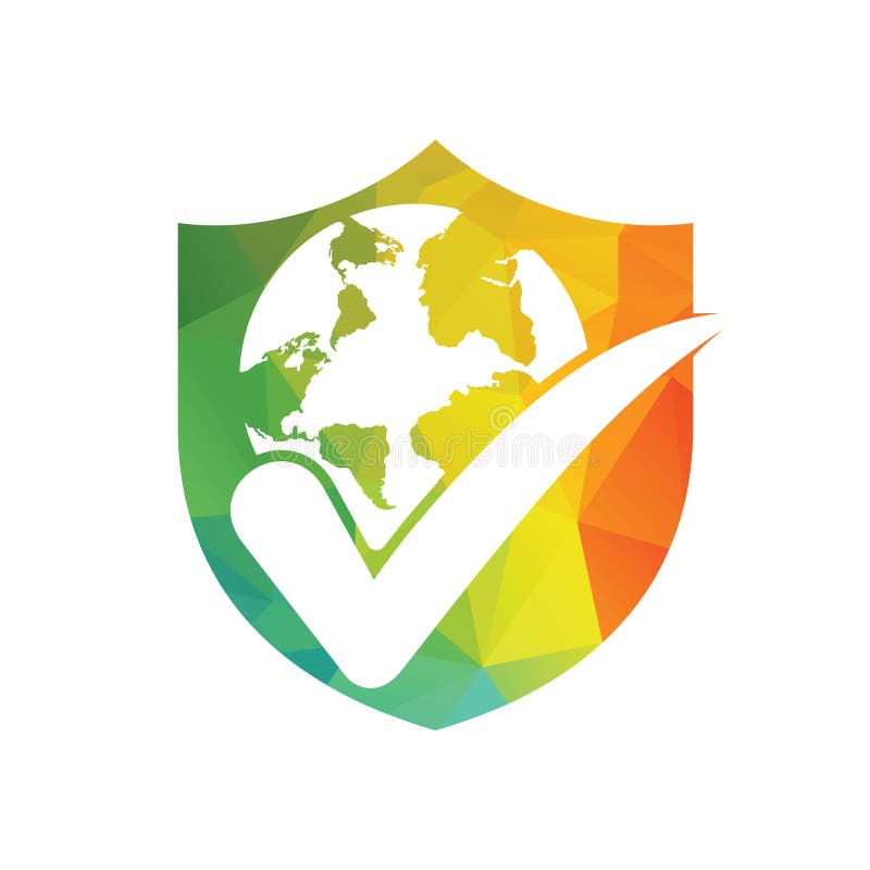 Globe Check Vector Logo Design. Stock Vector - Illustration of ...