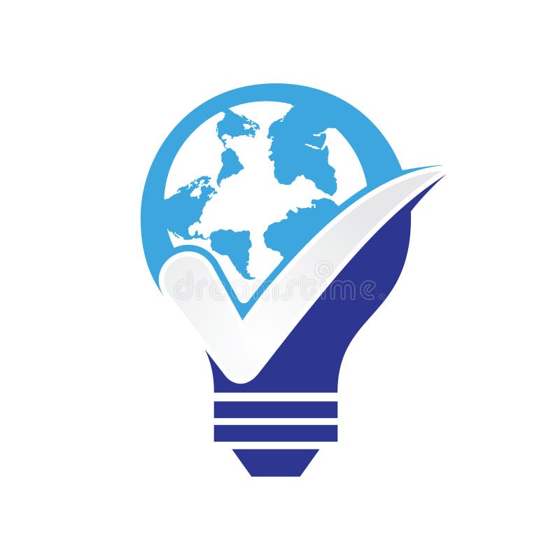 Globe Check Vector Logo Design. Stock Vector - Illustration of digital ...