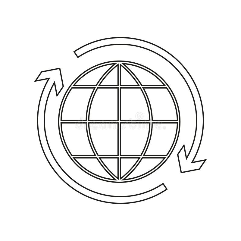 Globe in Circular Arrow. Vector Illustration. EPS 10 Stock Vector ...